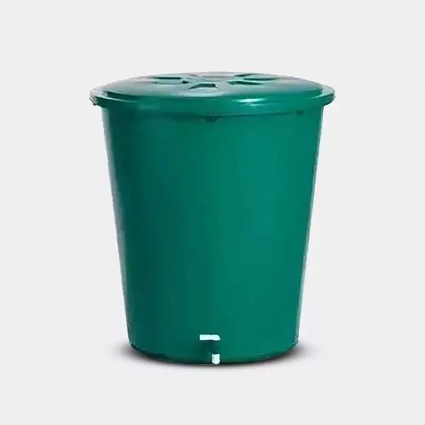 Green round tank with lid for irrigation - Grow Barato